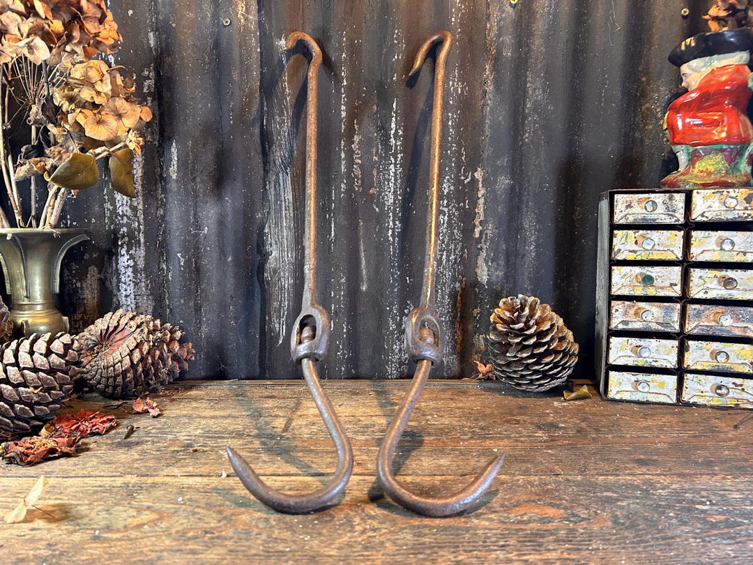 Wonderful 1920s English Pair of / SWIVEL MEAT HOOKS / Pot Hanger Good ...
