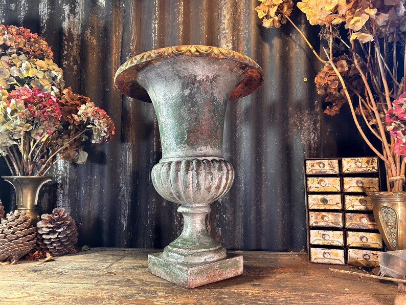 Antique 19th Century Cast Iron / MEDICI URN / Neoclassical Conservatory ...