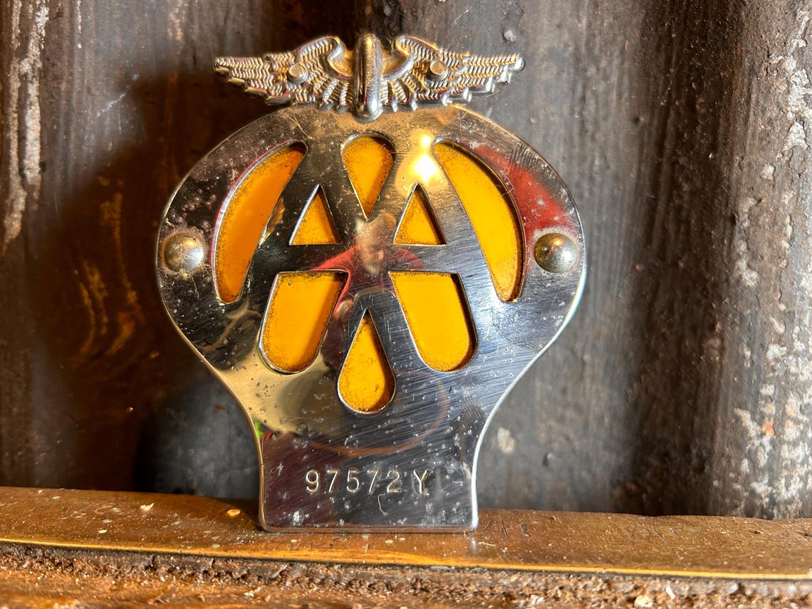 Vintage Automobile Association English / AA CAR BADGE / Grille Badge ...