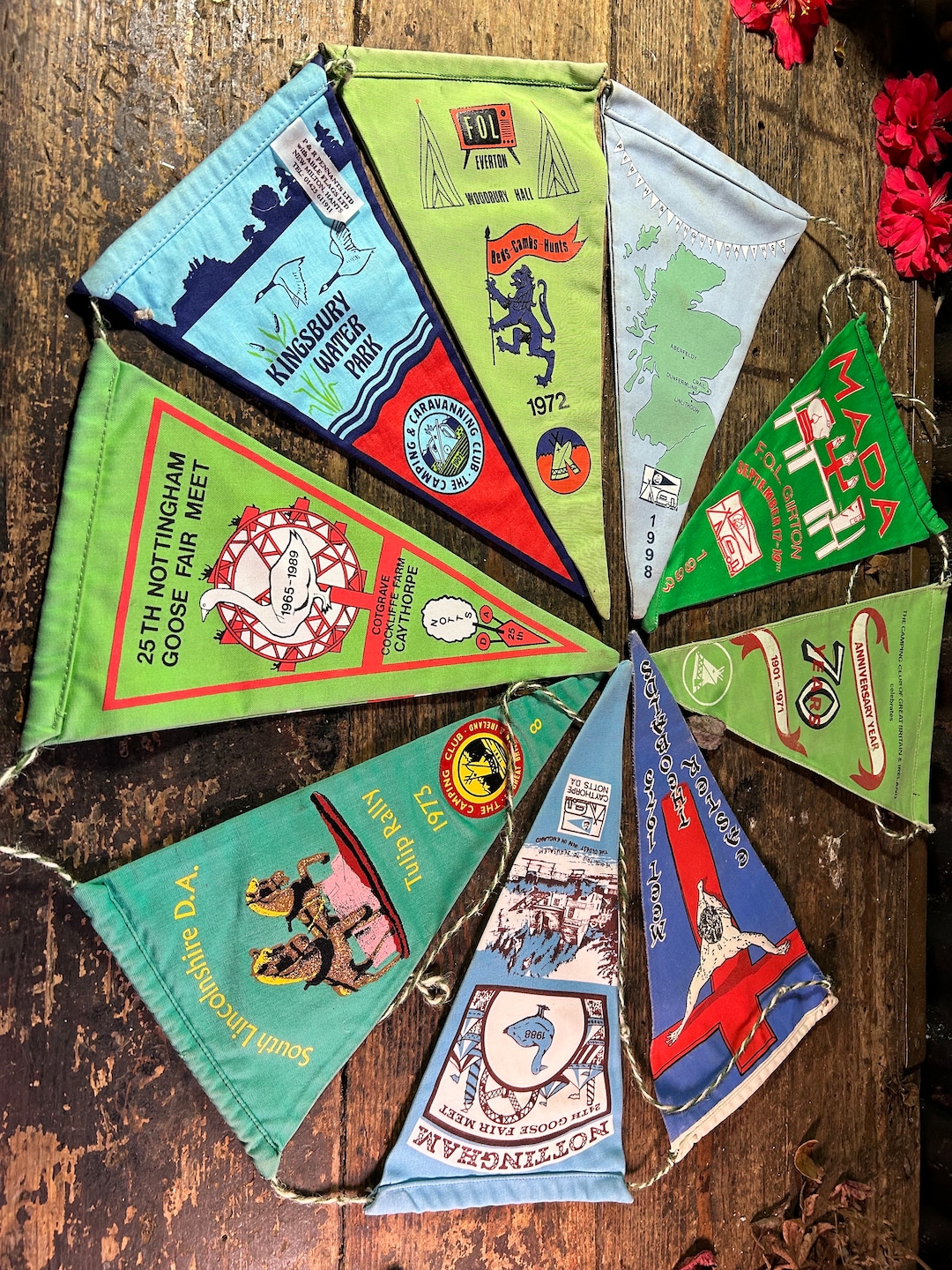 Vintage Bunting X 9 / CAMPING AND CARAVAN / Pennants Flag Bunting ...
