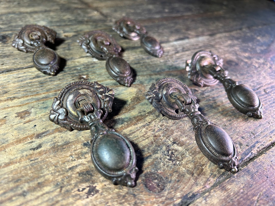 Reclaimed 1920s X6 / METAL DROP HANDLES / Furniture Restoration Drawer ...