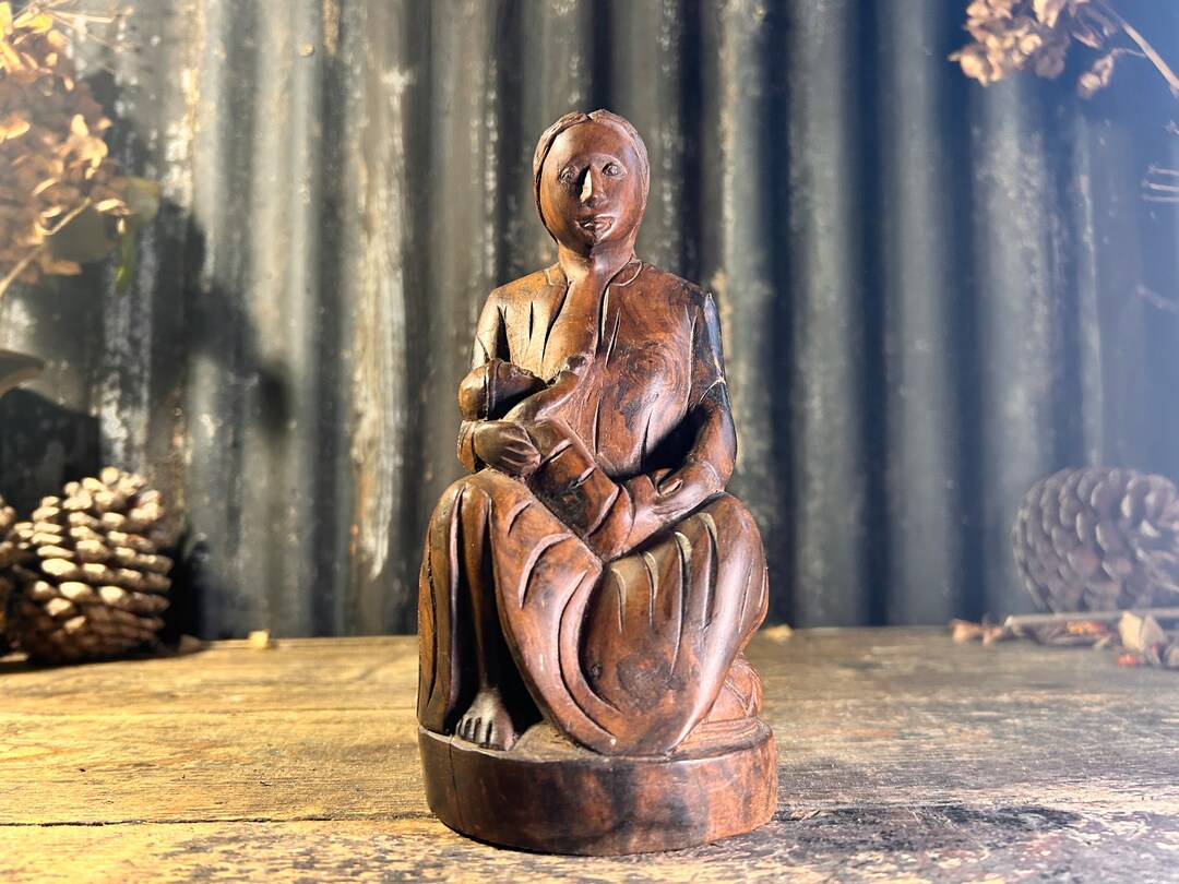 Rare Stunning / CARVED WOODEN SANTOS / Religious Statue Devotional Art ...