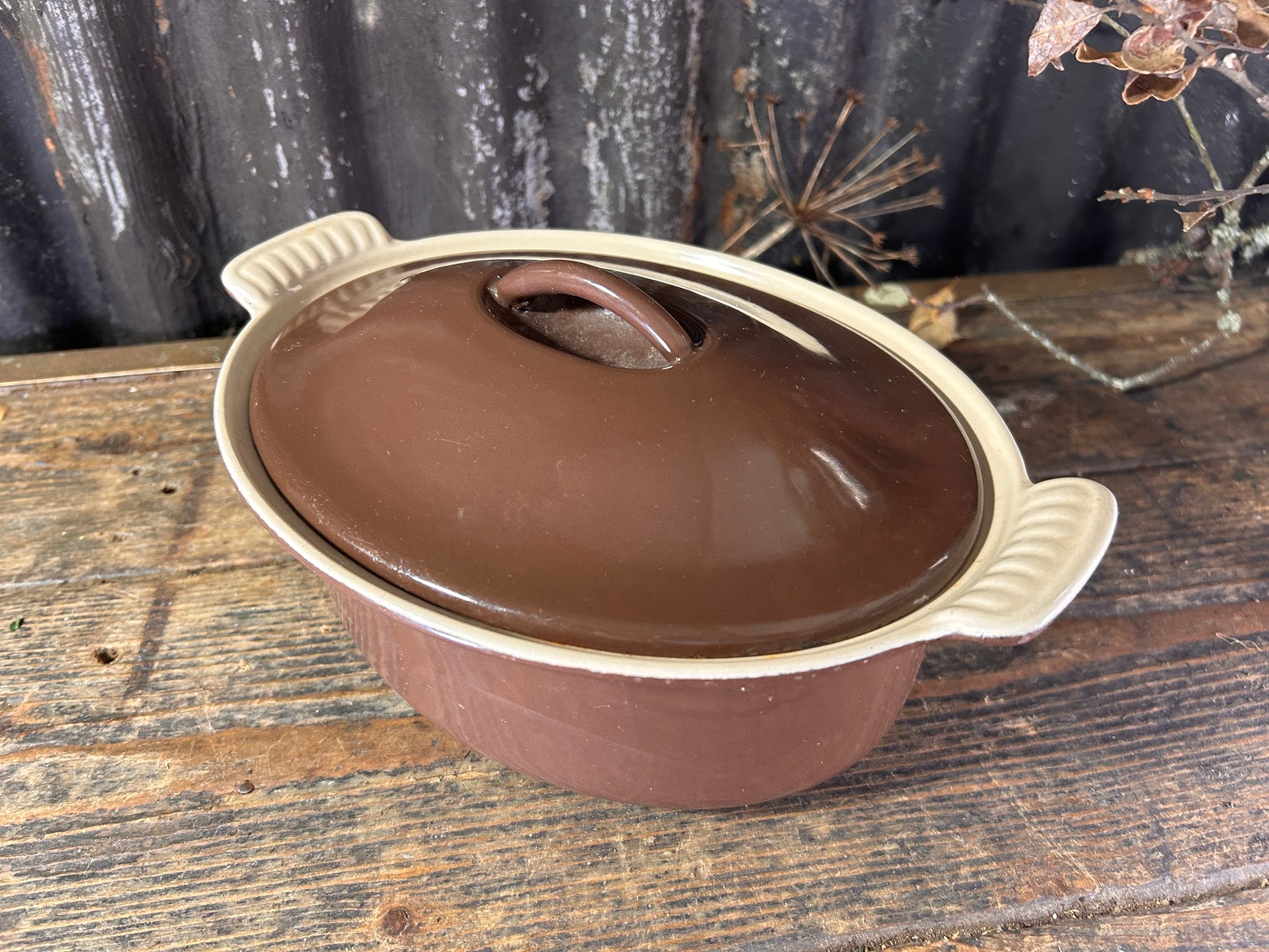 Classic Vintage 1970s / LE CREUSET CASSEROLE / Brown Range French Cast ...
