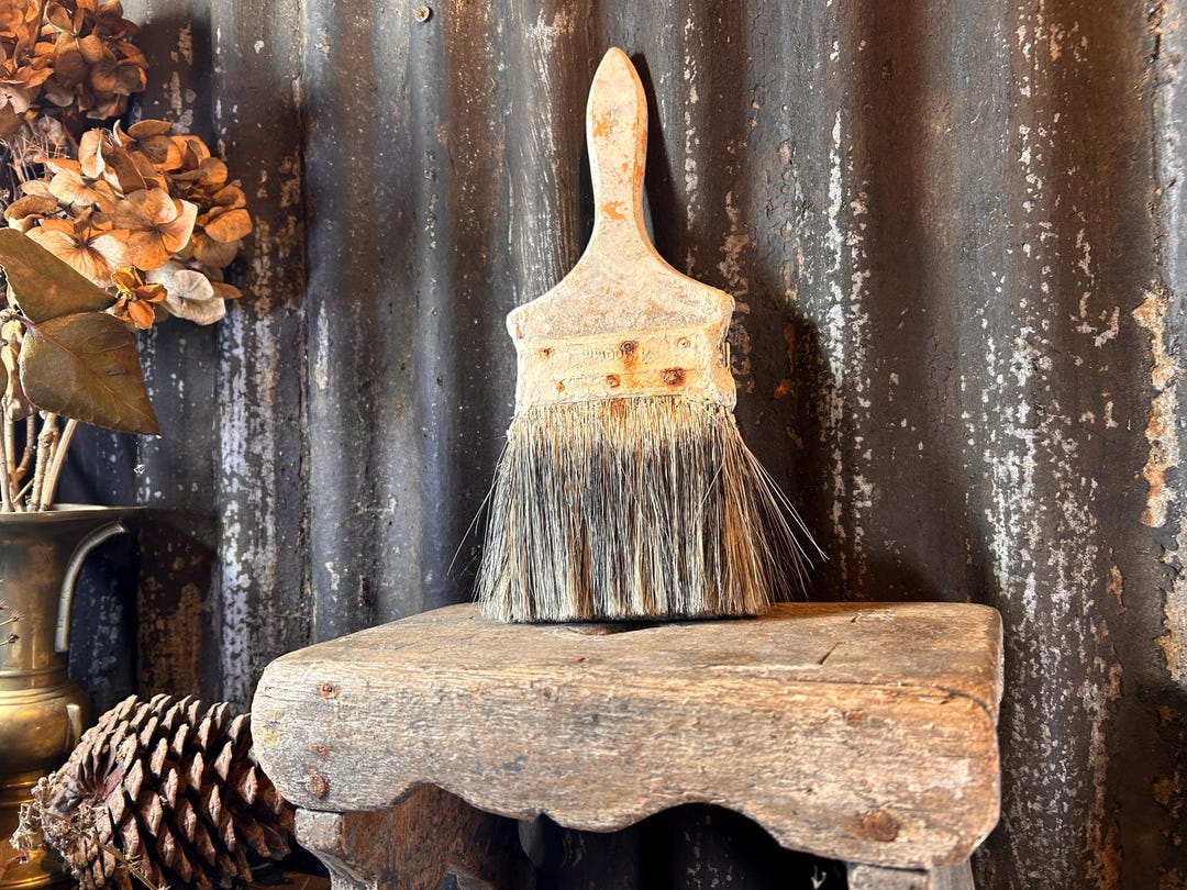 Large 1960s Vintage Unique / DECORATIVE PAINT BRUSH / Plaster Brush Art ...