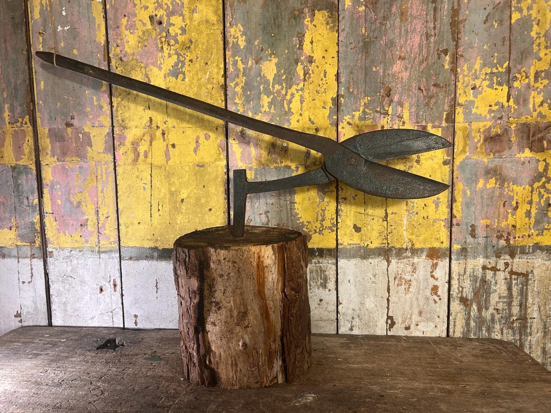 Huge 19th Century / BLACKSMITH BENCH SHEARS / Anvil Snips Hand Forged ...