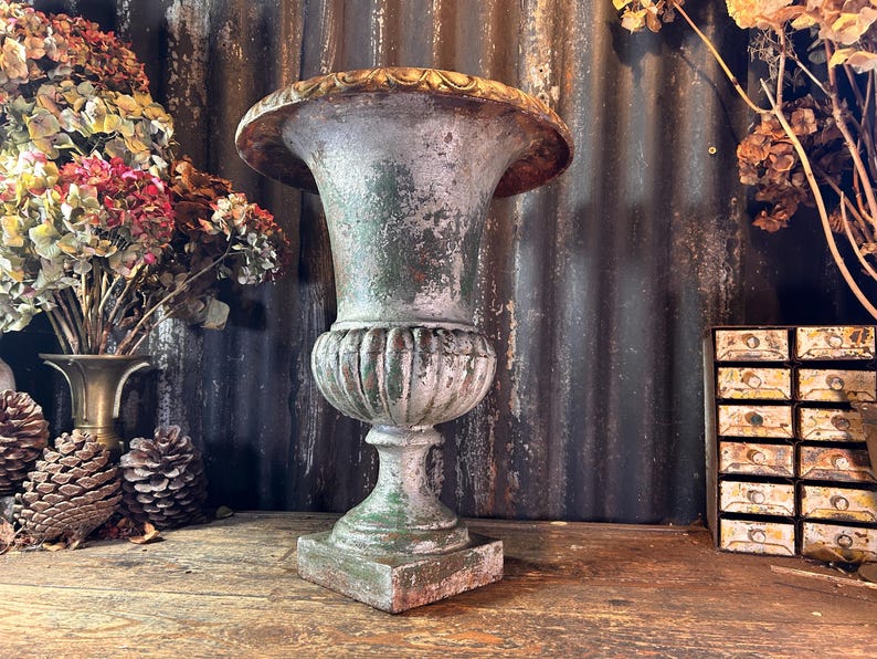 Antique 19th Century Cast Iron / MEDICI URN / Neoclassical Conservatory ...