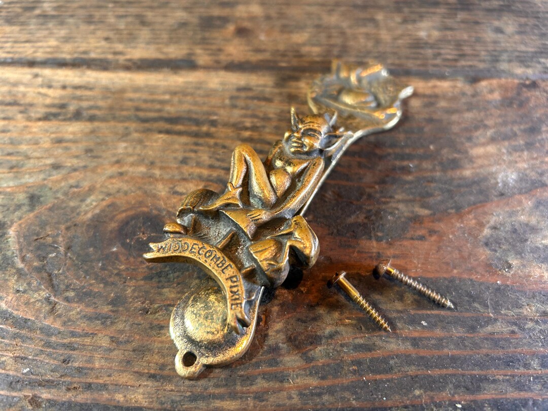 Vintage Brass Knocker / ENGLISH DOOR KNOCKER / Widdecombe Pixie ...