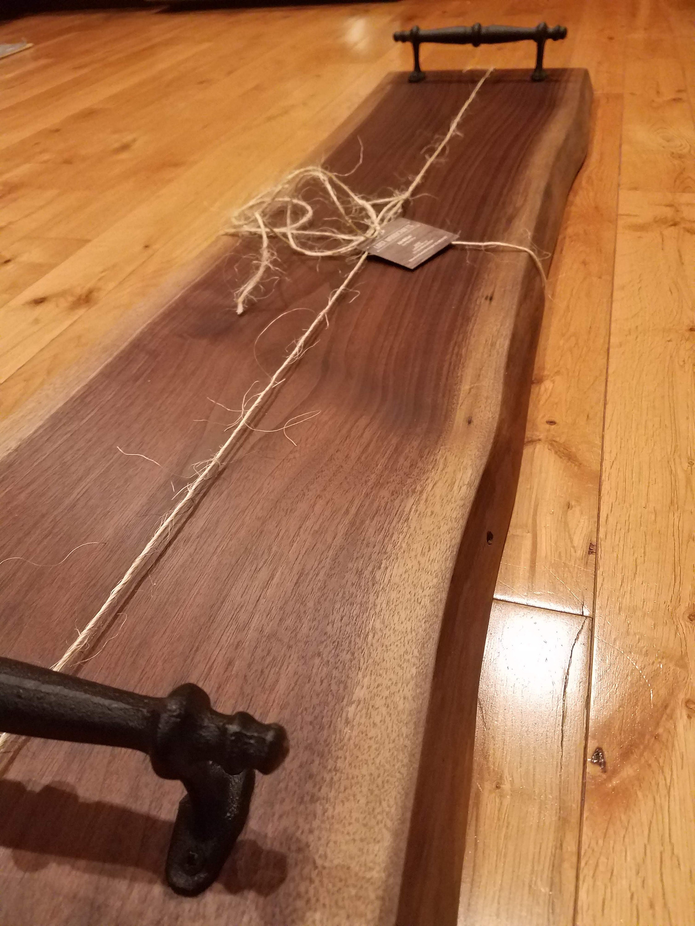 Extra Large Wood Serving Tray - Large Live Edge Black Walnut Serving ...