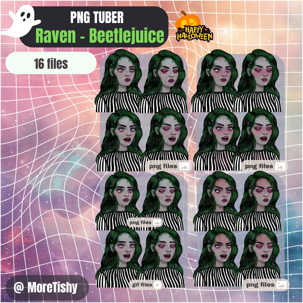 Pngtuber | Raven - Beetlejuice | Premade PNG Tuber, Human Pngtuber ...