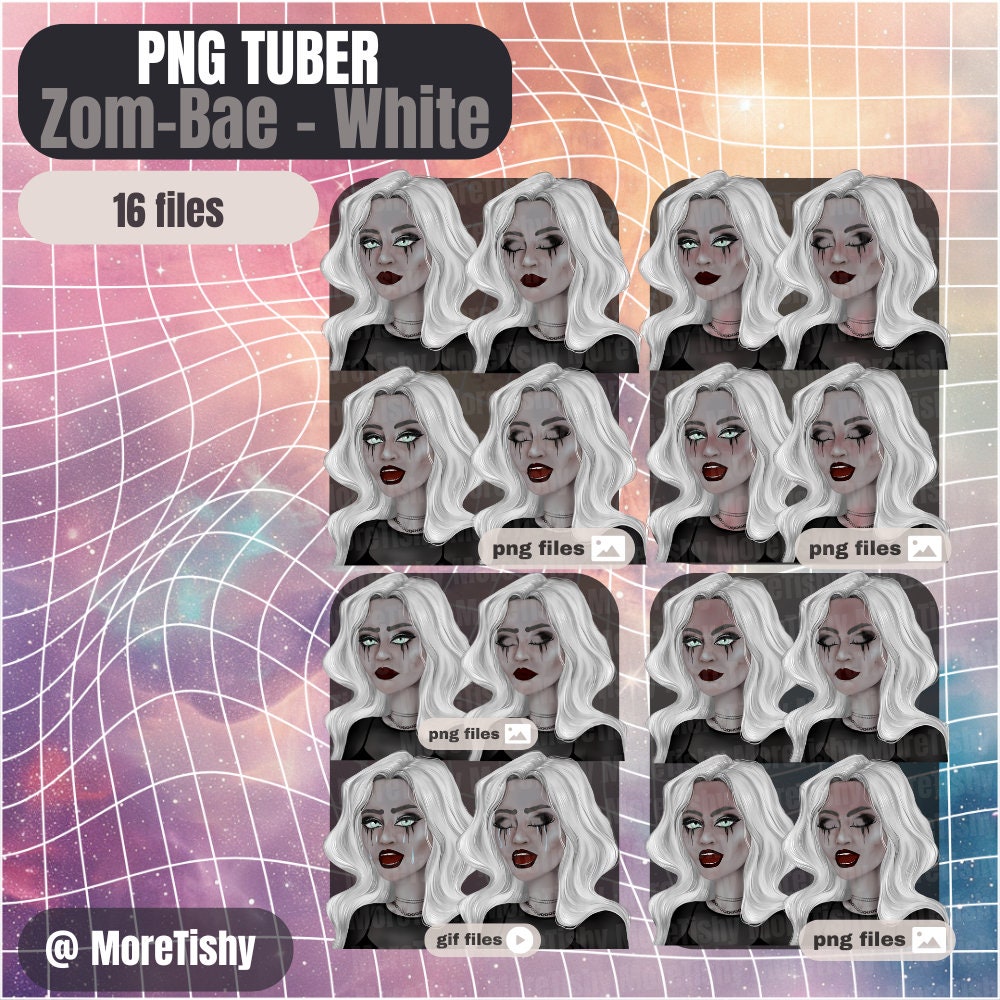 Pngtuber | Zom-bae - White | Premade PNG Tuber, Girl Pngtuber Model ...