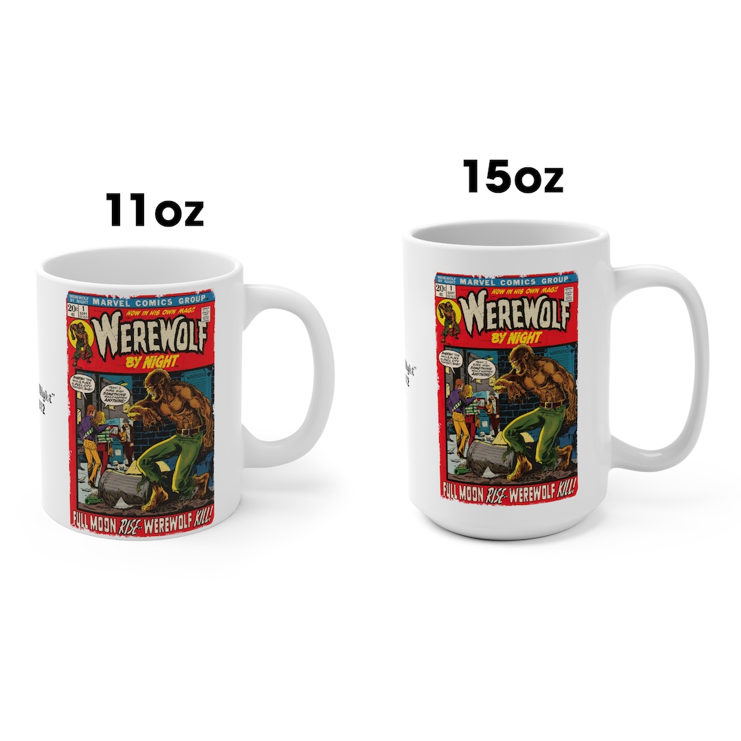 Werewolf by Night Comic Mugs 11oz and 15oz Vintage Werewolf by Night ...