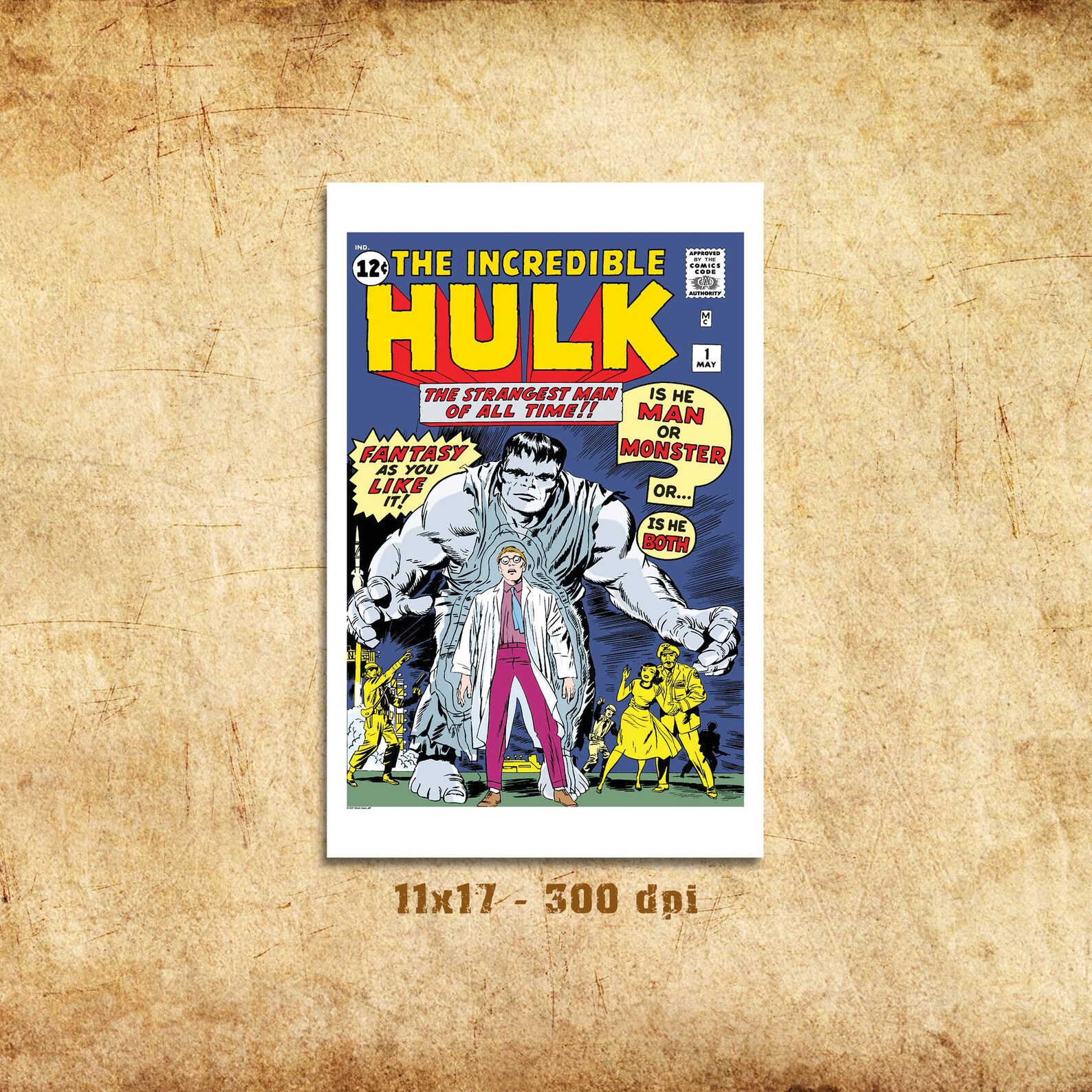 Incredible Hulk Poster Hulk Comic Book Issue 1 First - Etsy