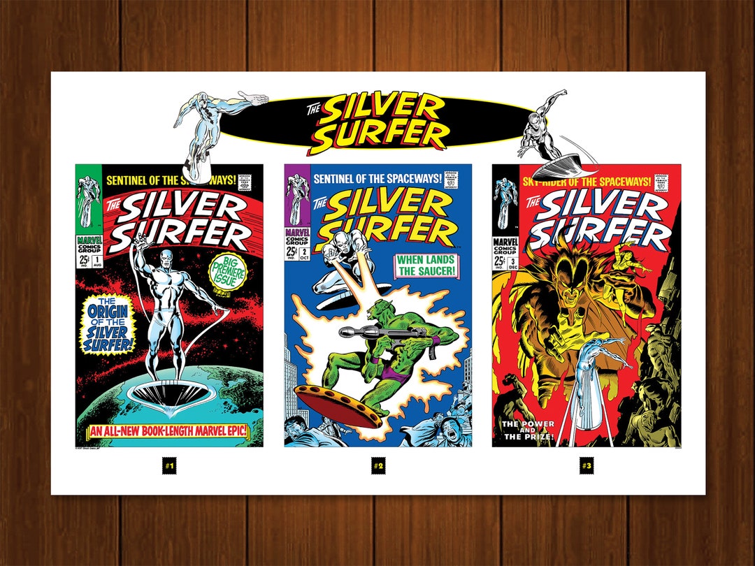 Silver Surfer Poster Superhero Poster Vintage Poster Classic Surfer ...