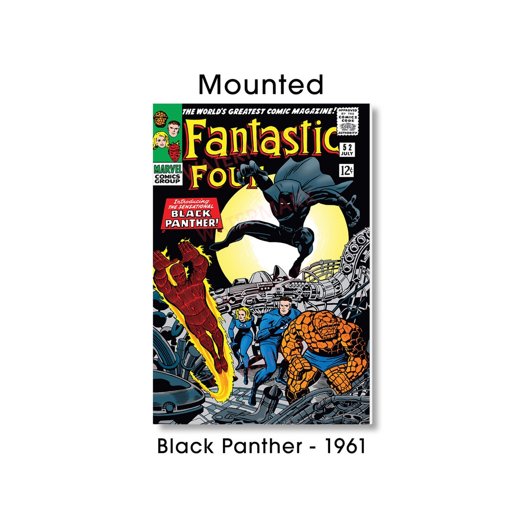 Black Panther Comic Mounted Poster Fantastic Four Issue 52 Mounted ...