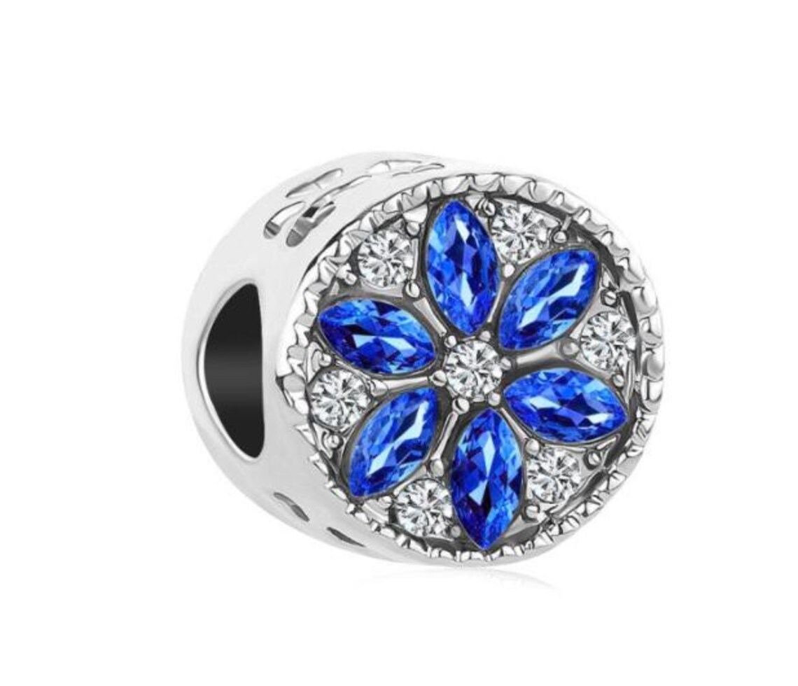 European Style Charm, Blue, Crystal, Flower, Heart, Butterfly, Dangle ...