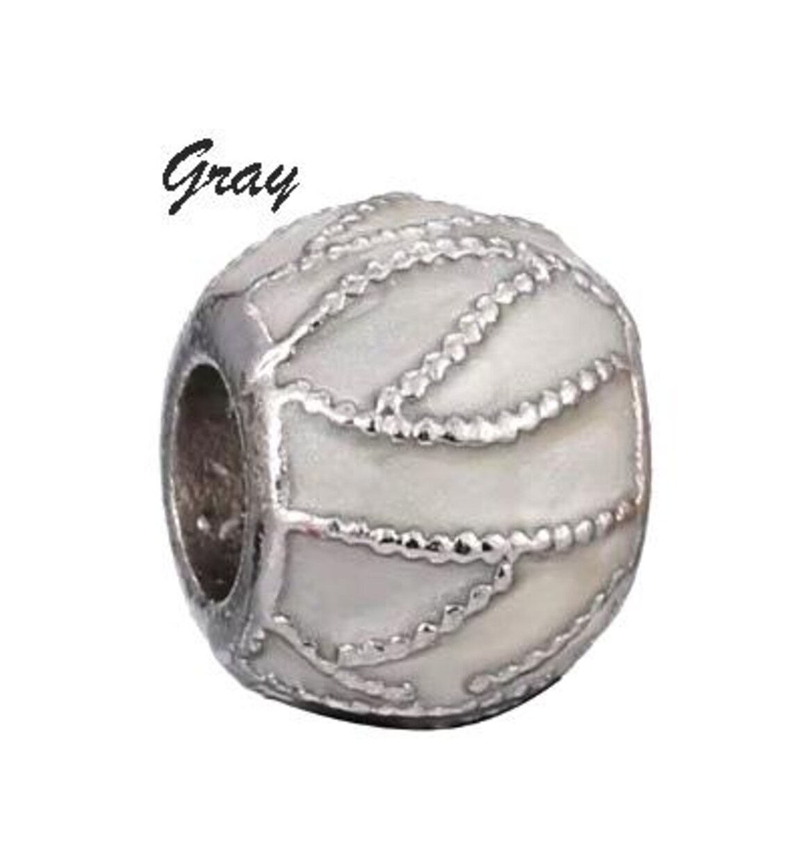 1 Pc, European Style White, Gray, Silver & off White Charms, Crystal ...