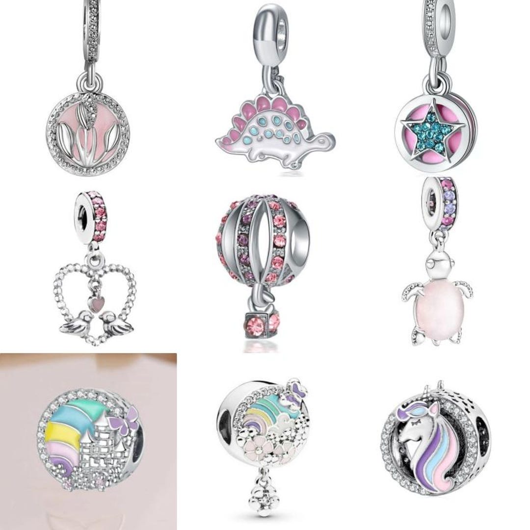 European Style Charms. Bird, Star, Dinosaur, Flower, Balloon, Turtle ...