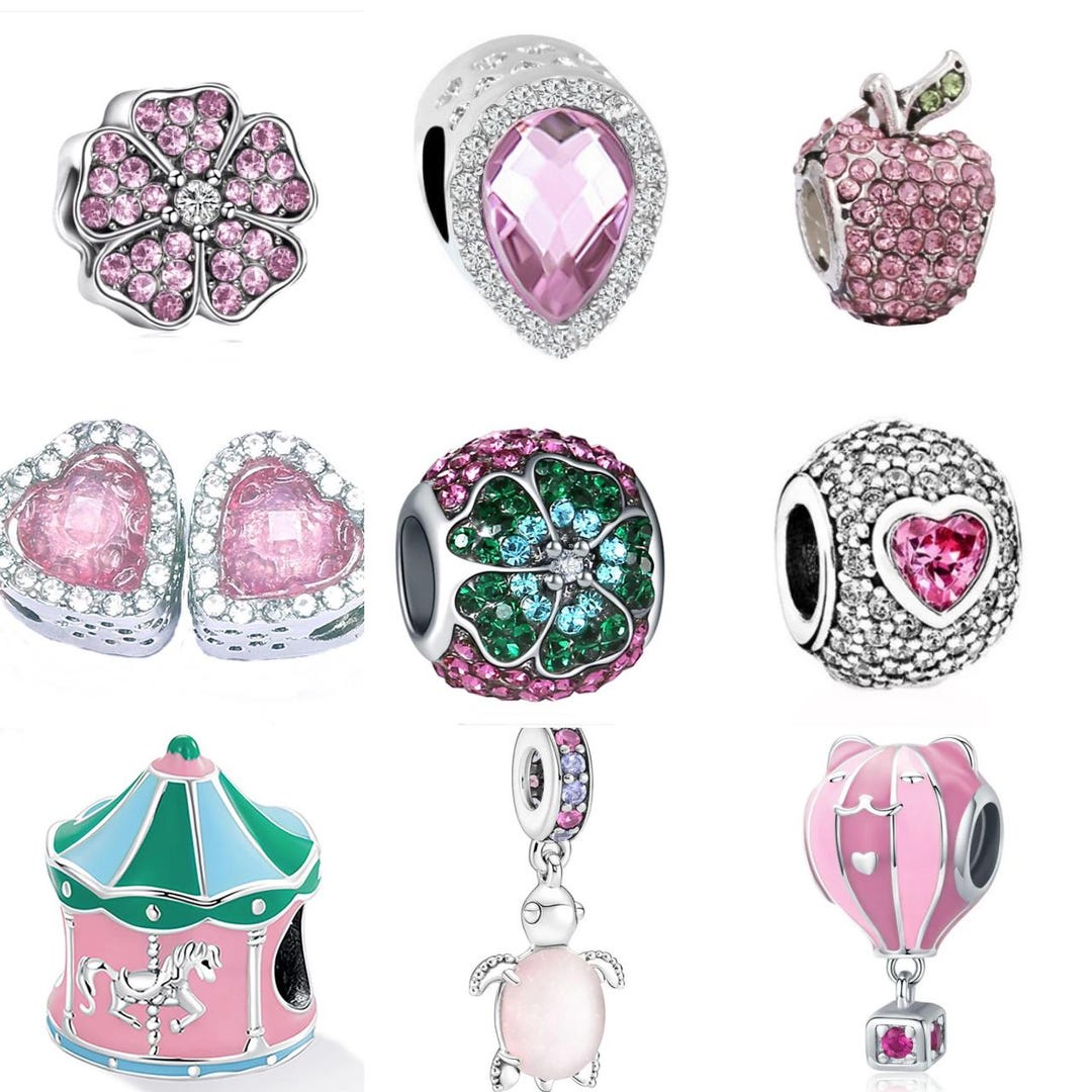 European Style Charm Heart, Pink, Apple, Turtle, Teardrop, Merry Go ...