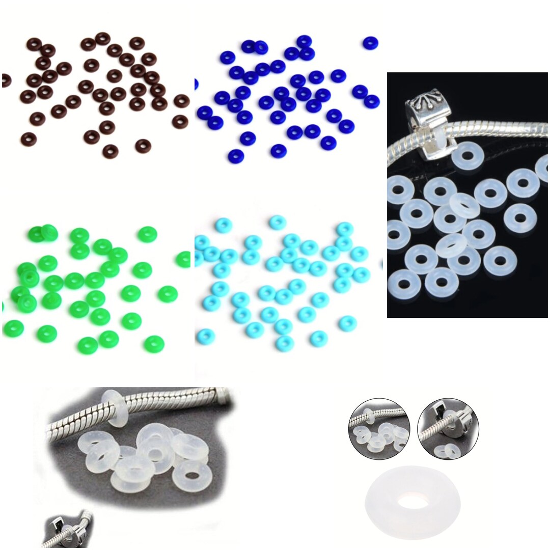 Pandora Style Clip Stopper Rings, Safety Stopper Silicone Beads, Non ...
