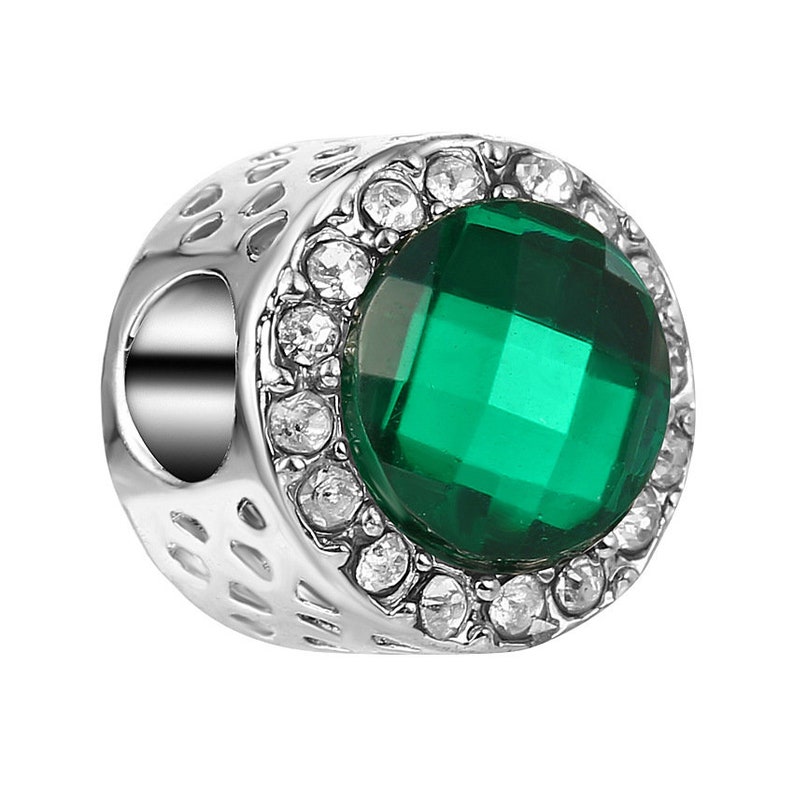 European Style Charm Green, Leaf, Flower, Palm Tree, Lemon, Crystal ...