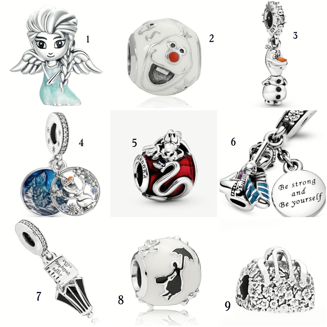 Pandora Style Charm. Elsa, Olaf, Mulan, Mushu, Poppins, Umbrella, Bag ...