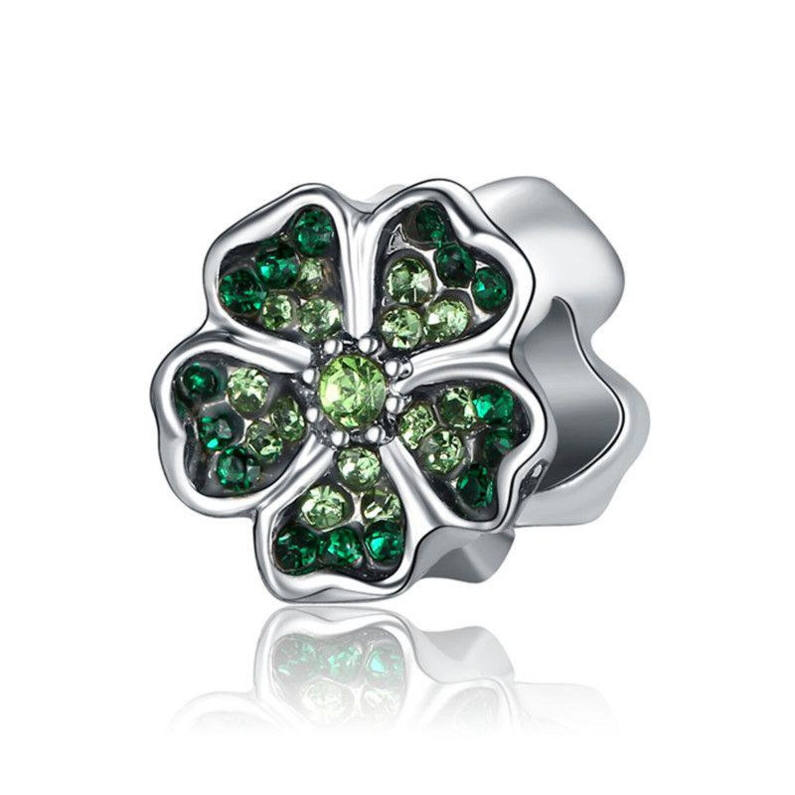 European Style Charm Green, Leaf, Flower, Palm Tree, Lemon, Crystal ...