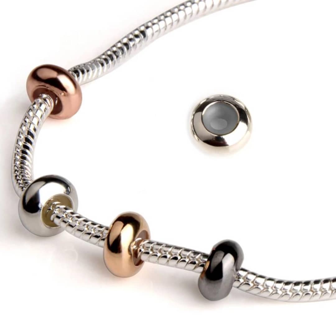 Silicone Stopper Beads. Non Slip. Keep Charms From Sliding. Silver ...