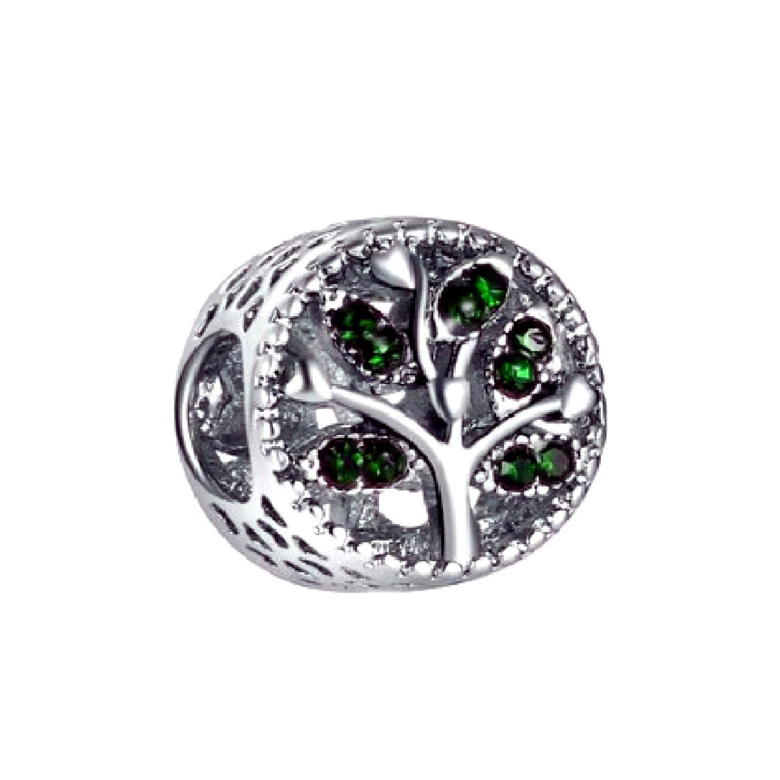 European Style Charm Green, Leaf, Flower, Palm Tree, Lemon, Crystal ...