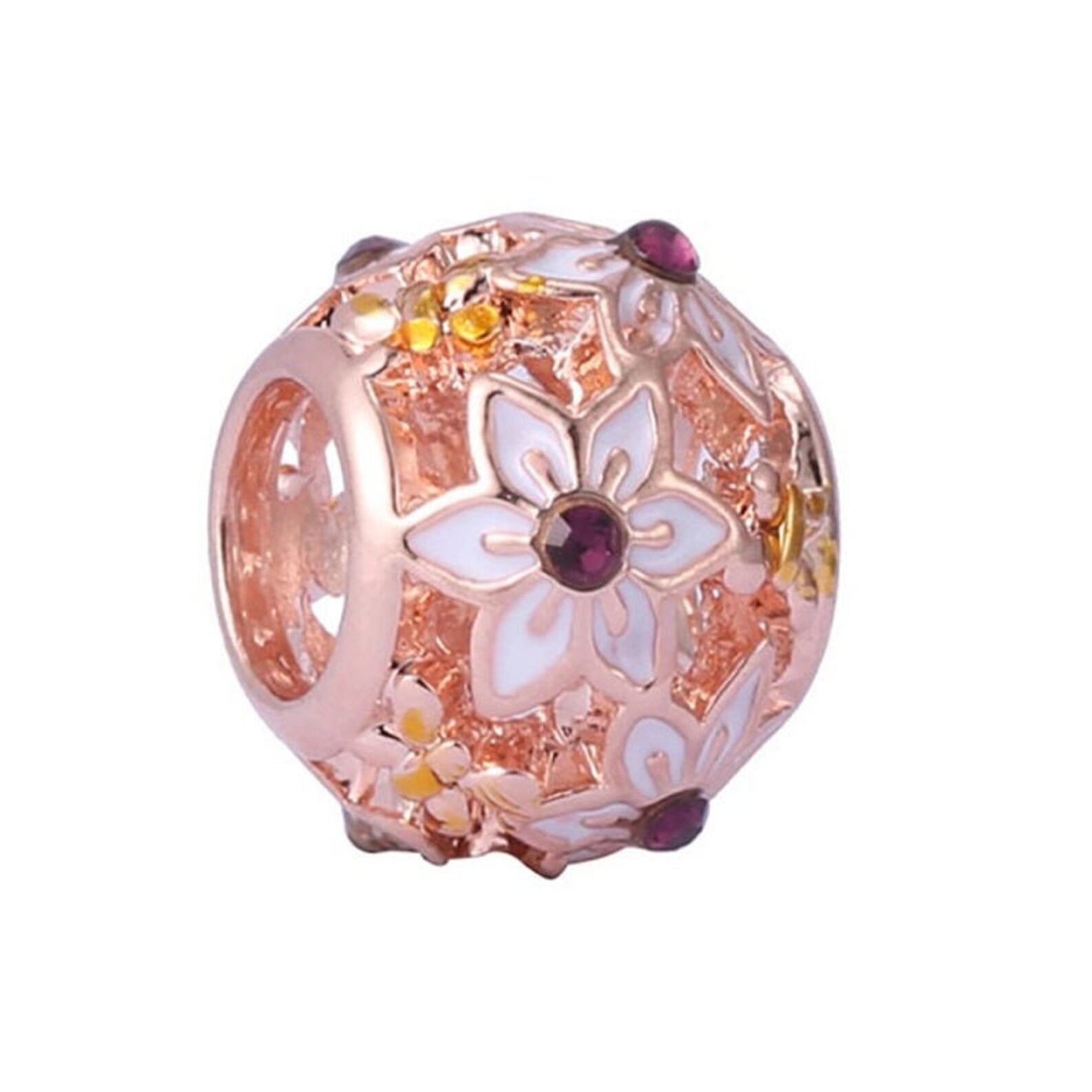 European Style Charm Heart, Pink, Rose Gold, Flower, Spacer, Castle ...