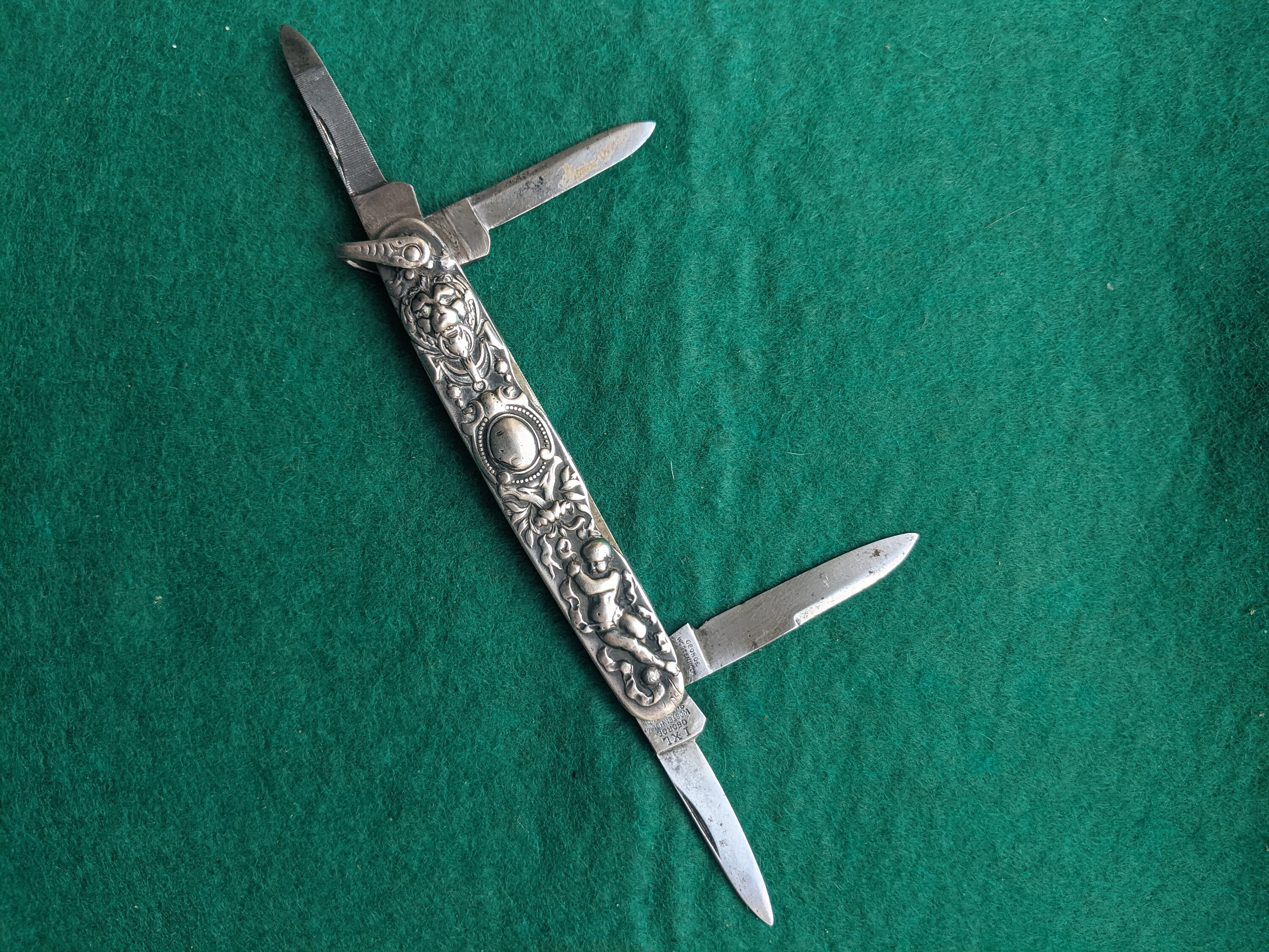 Antique Sterling Silver Pocket Knife With Cherub OLD 1905 - Etsy Antique Sterling Silver Pocket Knife With Cherub OLD 1905 - Etsy
