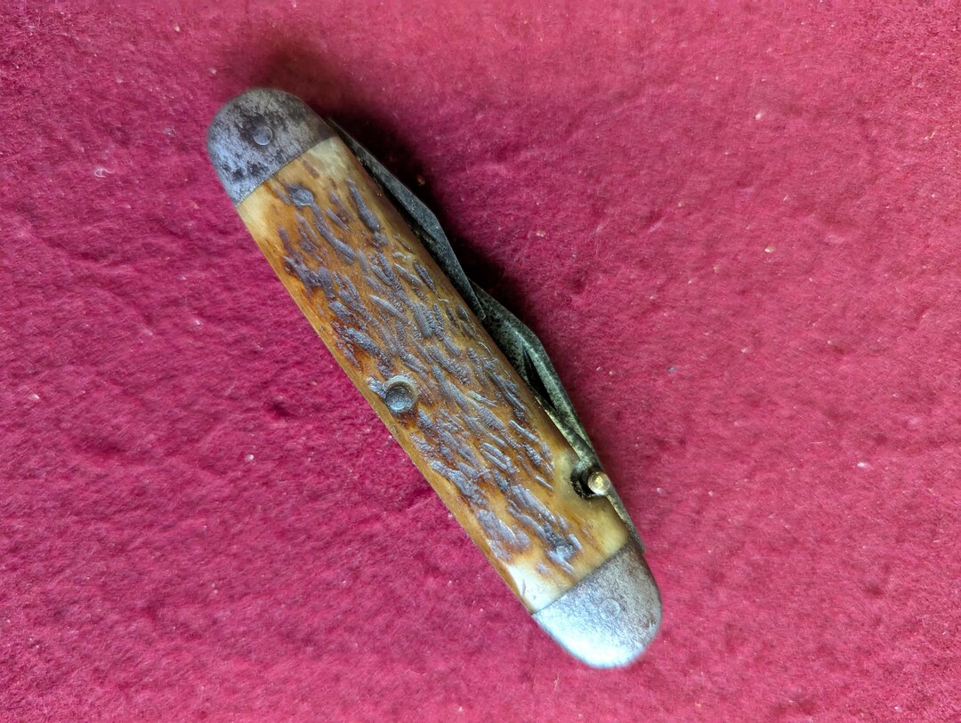 Vintage Engineer's Bone Handle Pocket Knife - Etsy