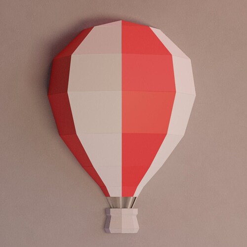 Balloon Low Poly Papercraft PDF Template - Etsy