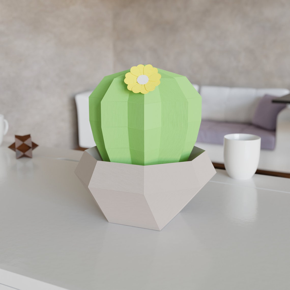 Cactus Papercraft Cactus in Vase DIY Flower POT Paper | Etsy