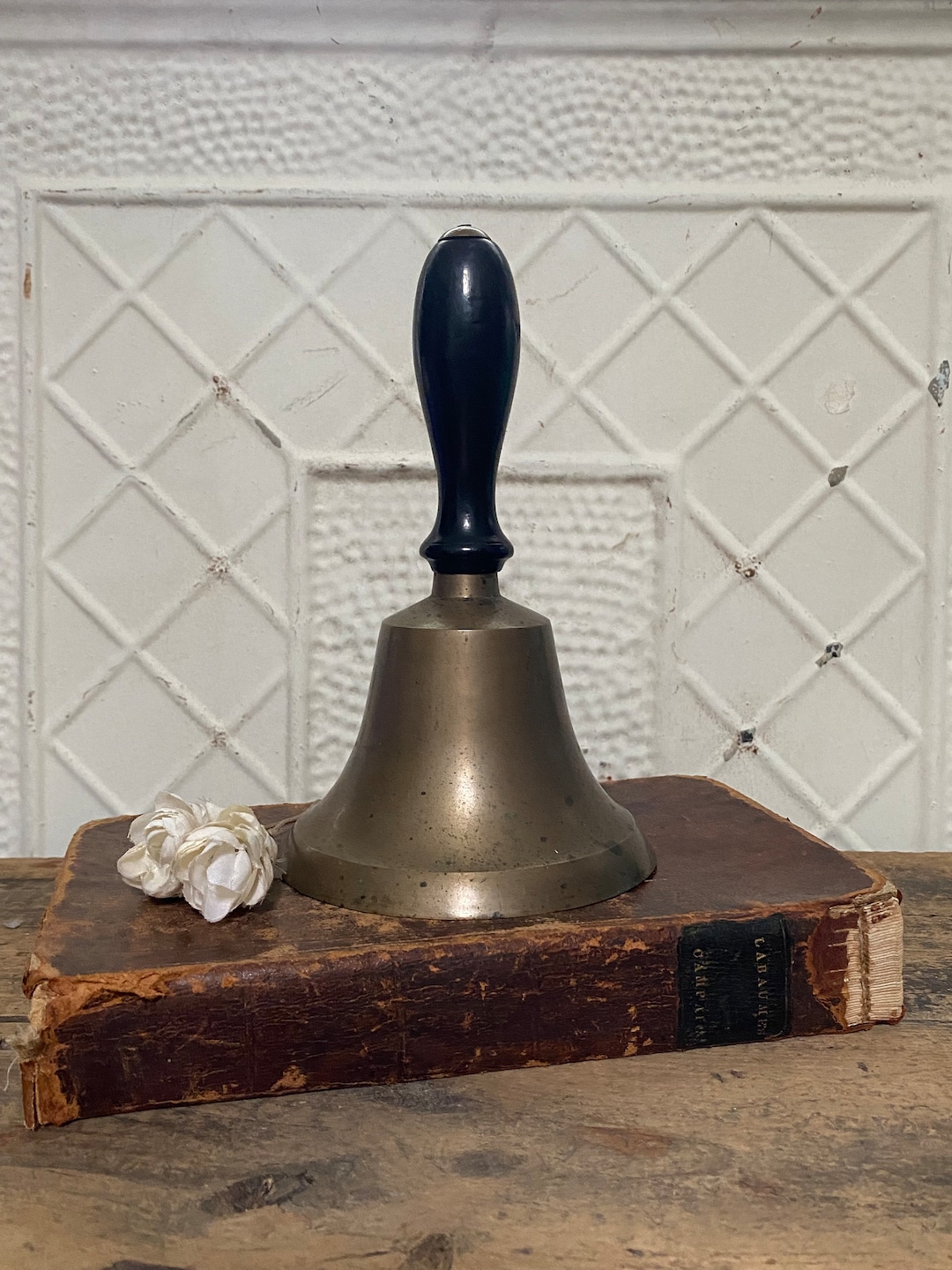 Vintage Brass and Wood Handled School Bell School Hand Held - Etsy