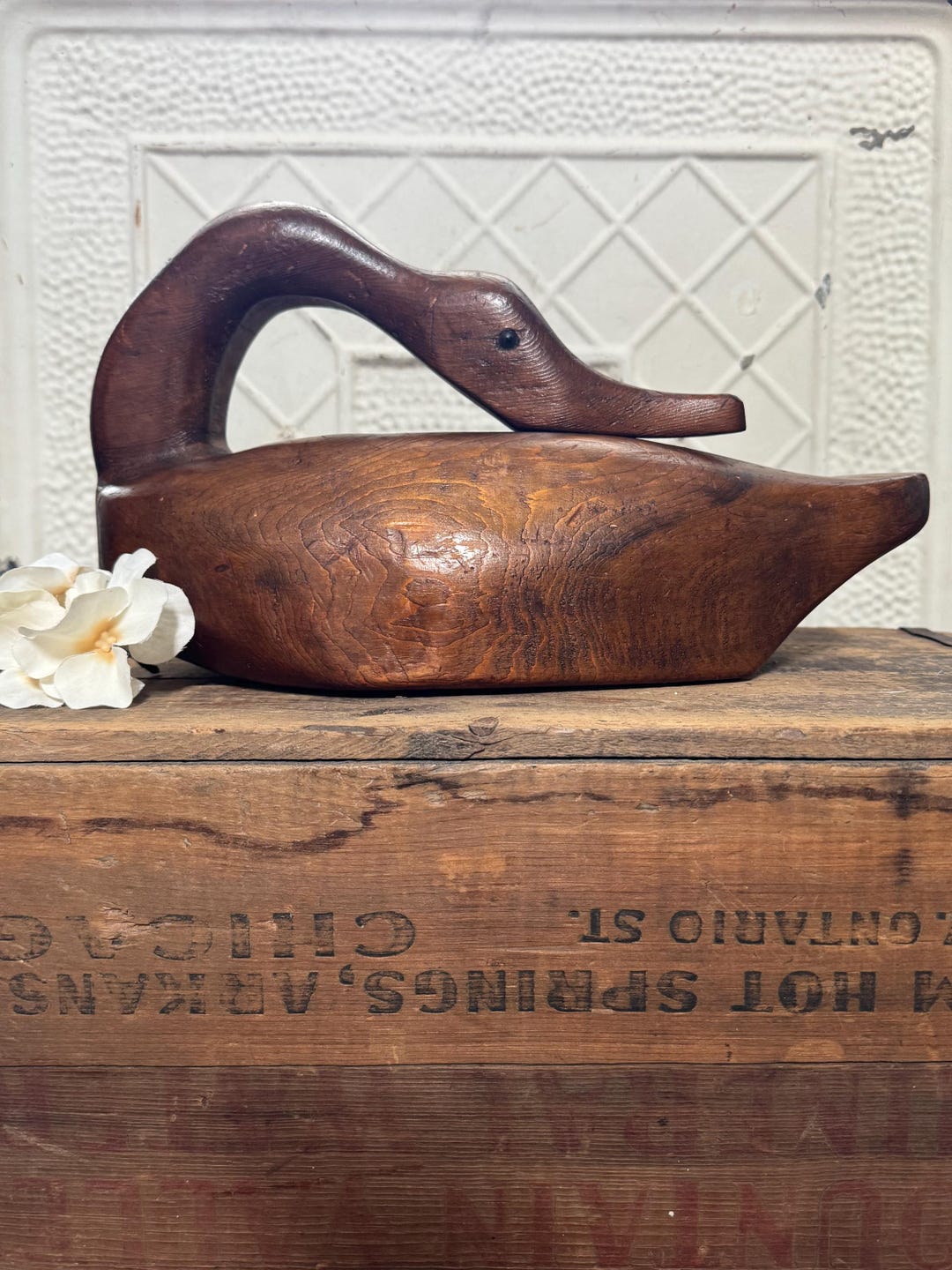 Vintage Solid Wood Duck Decoy, Cabin Decor, Rustic Decor, Bird Decor ...