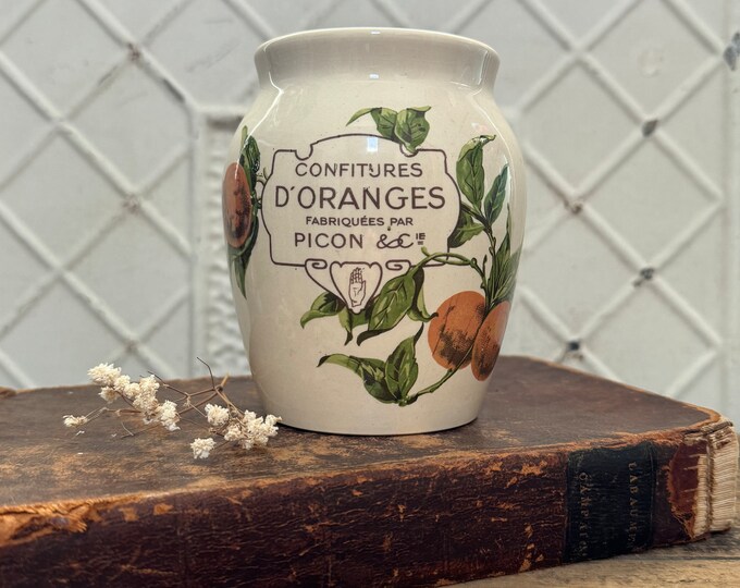 Rare MINT Confitures D’oranges Picon Ironstone French Advertising Crock ...