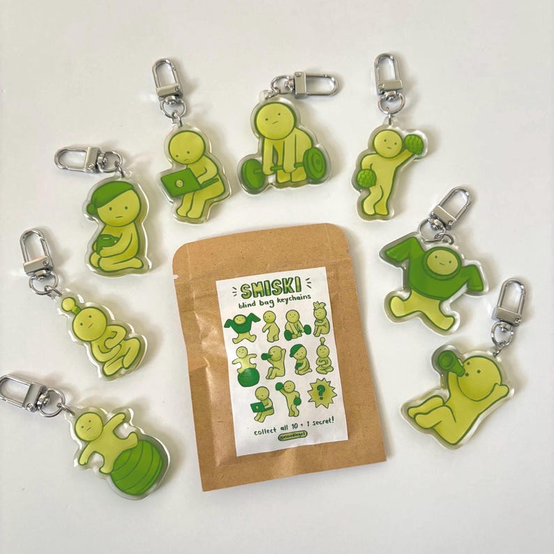 Smiski Keychains Blind Bag | Cute Acrylic Keychains - Etsy