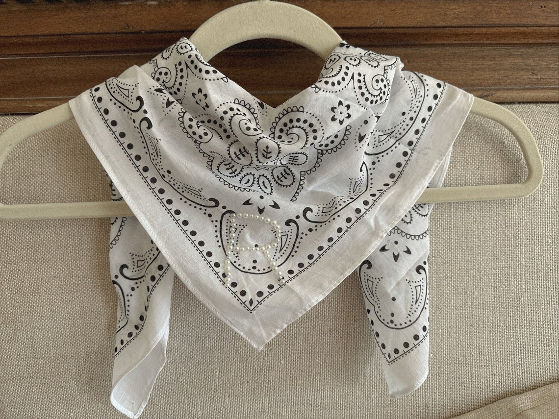 Pearl Embellished Bandana - 3 Designs | Pearl Initial Bandana | Bride ...