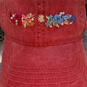 Embroidered Flower Women’s Baseball Cap - Etsy