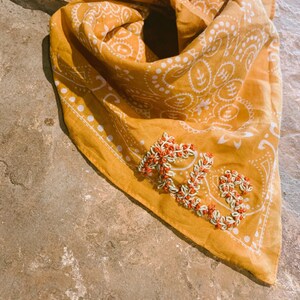 Monogrammed Bandana hand Embroidered Group Gift Multiple - Etsy