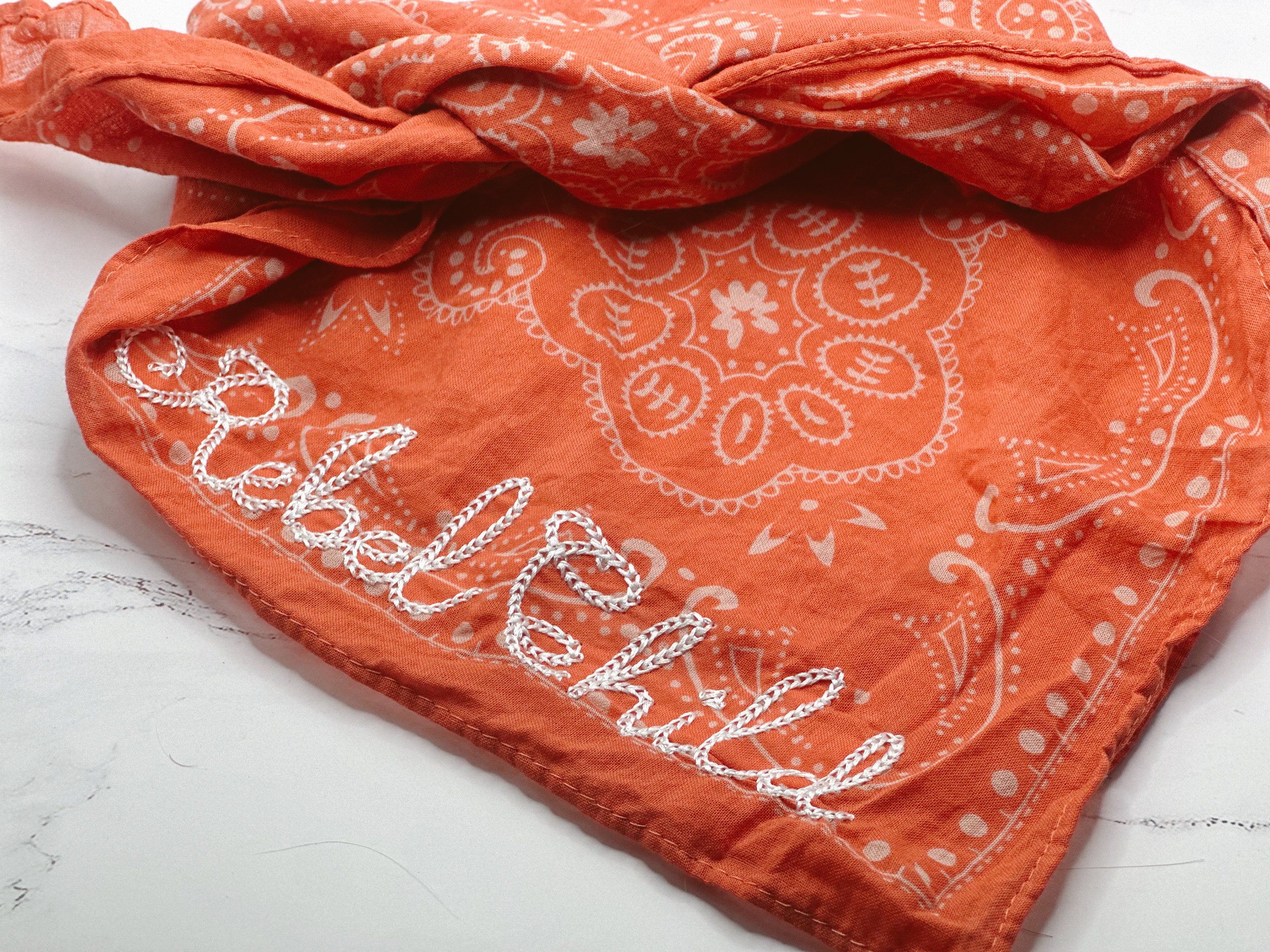 Embroidered Bandana With Chainstitch Text | Let’s Go Girls, Carpe Diem ...
