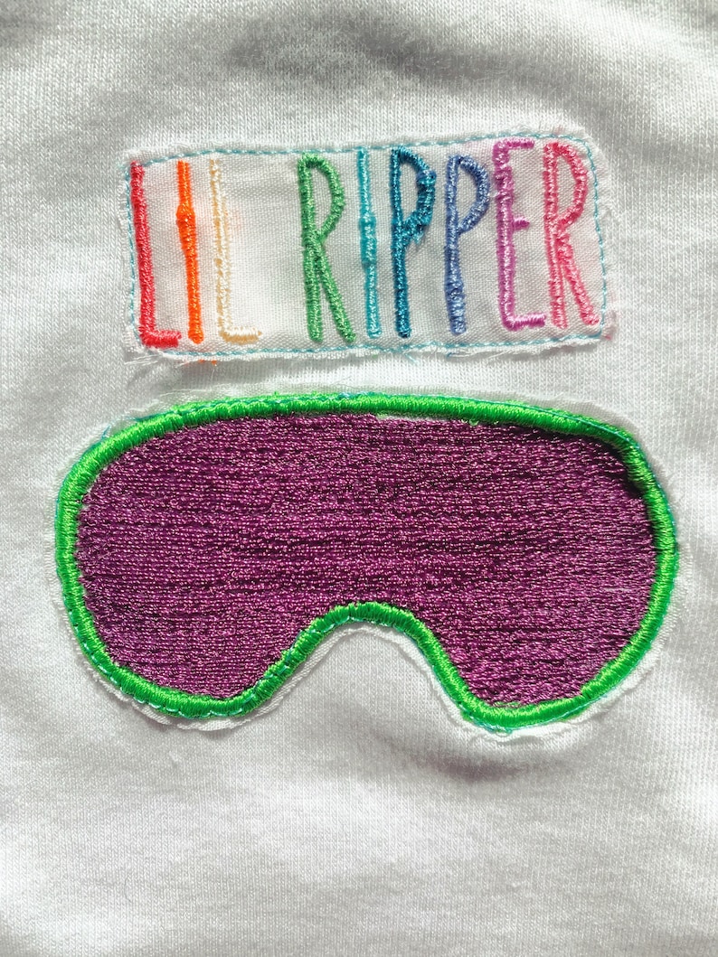 Lil Ripper Ski Goggles Machine Embroidered Baby Bodysuit | Short or ...
