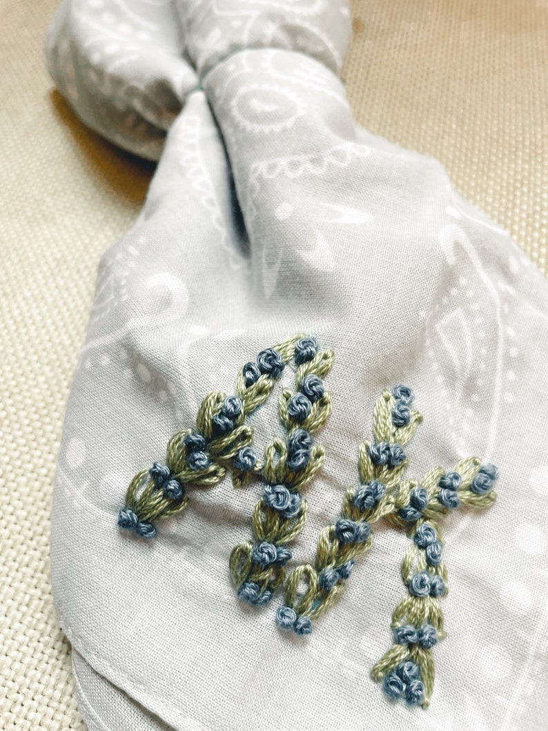 Monogrammed Bandana hand Embroidered Group Gift Multiple - Etsy