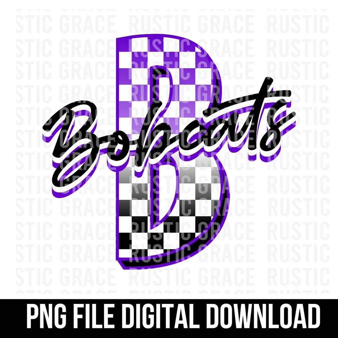 Bobcats Png Bobcat Retro Checkered Sublimation Png Design Bobcats ...