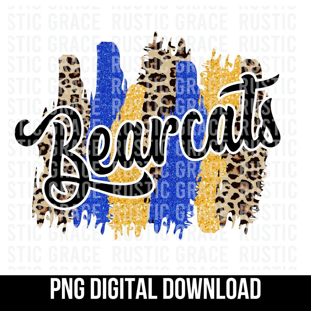 Brushstroke Bearcats Png Leopard Png Digital Download Png File Mascot ...