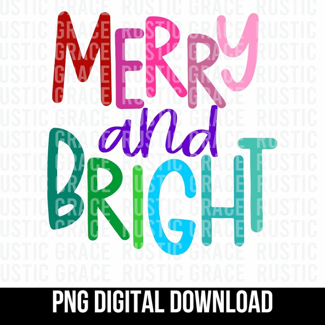 Merry and Bright Png, Christmas Png Designs, Christmas Tree Merry ...