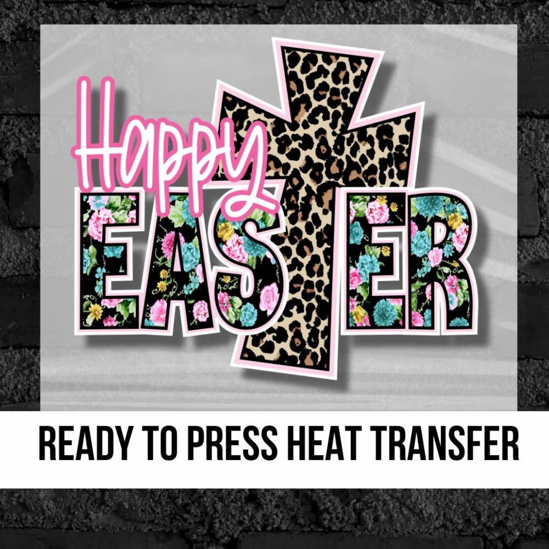 Happy Easter Dtf Transfer Cross Dtf Transfer Ready to Press Ready for Press Dtf Transfer Custom ...
