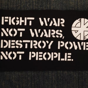 Fight War Not Wars Destroy Power Not People Punk Patches - Etsy