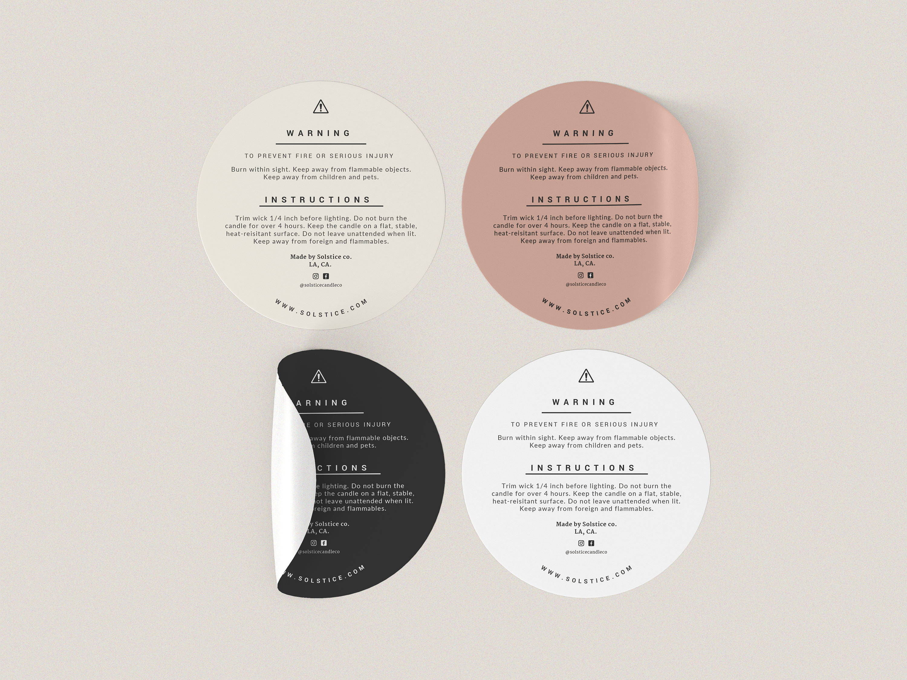 Warning Labels Template, Printable Warning Stickers, Candle Label Care ...