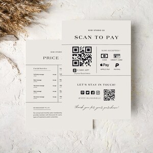 Price List and Scan to Pay Template, QR Code Scan to Pay, Scan to Pay ...